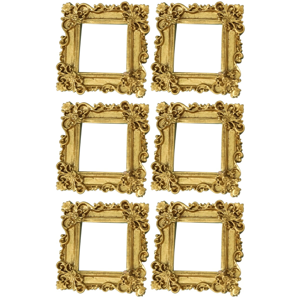 6 Pcs Square Mini Photo Frame Gold Decor Small Photo Frame Norse Decor ...