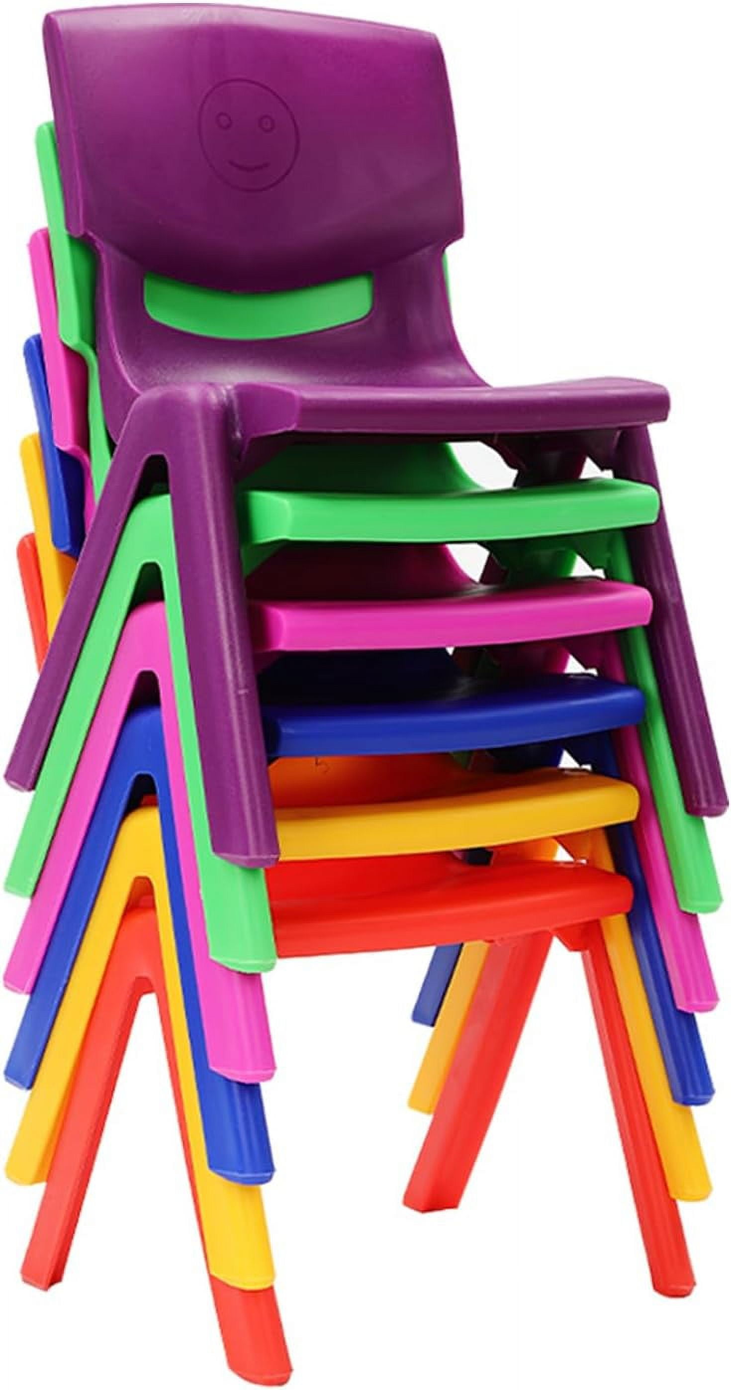 6 Pcs Stackable School Chairs - Colorful Kids Plastic Stack Chairs ...