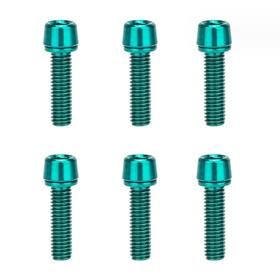 6 Pcs Stainless Steel Bicycles Stem Screw Tapered Head Bolts Screws with Washers Bike Stem Top ...