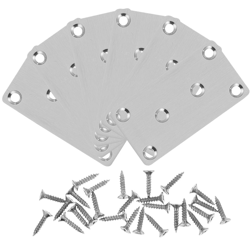 6 Pcs Stainless Steel Bracket Connection Plate Flat Braces Brackets ...