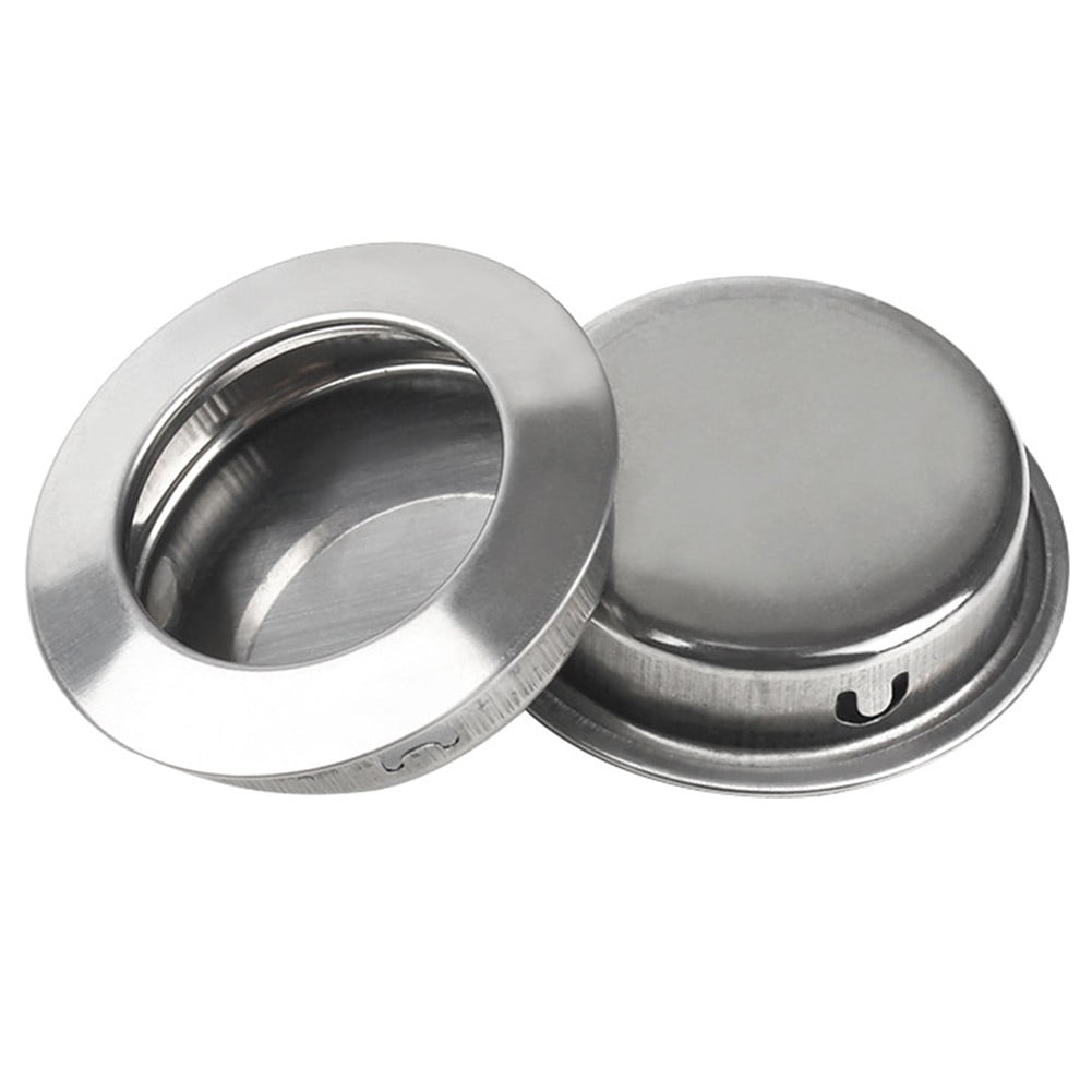 6 Pcs Stainless Steel Circular Recessed Sliding Door Handles Round ...