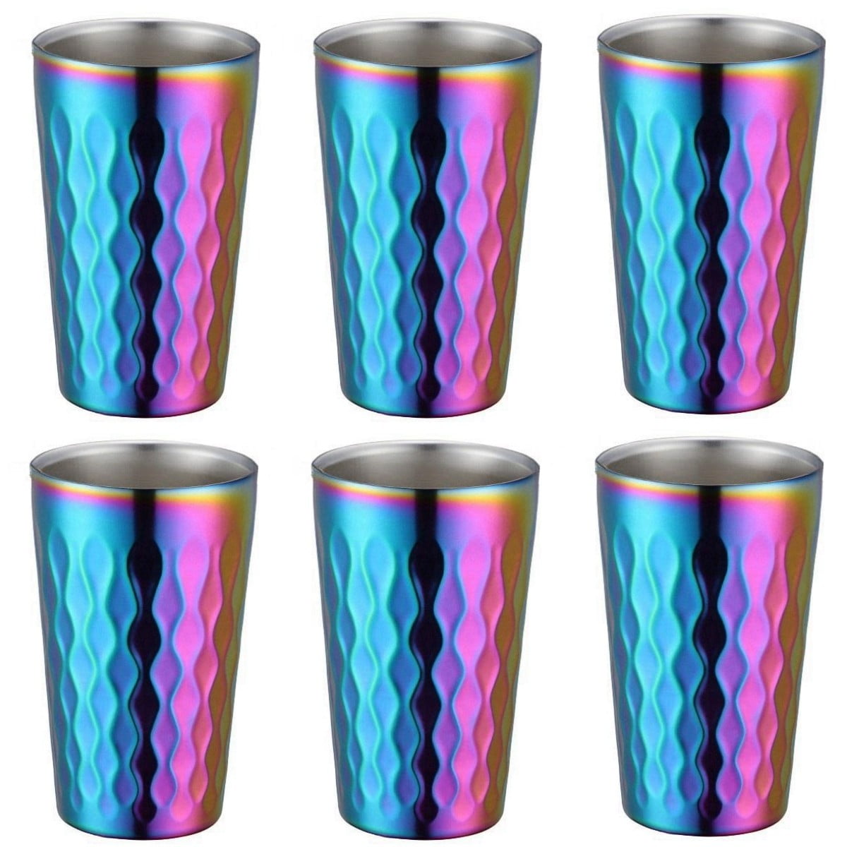 6 Pcs Stainless Steel Double Wall Water Cups 330Ml Stackable Drinking ...