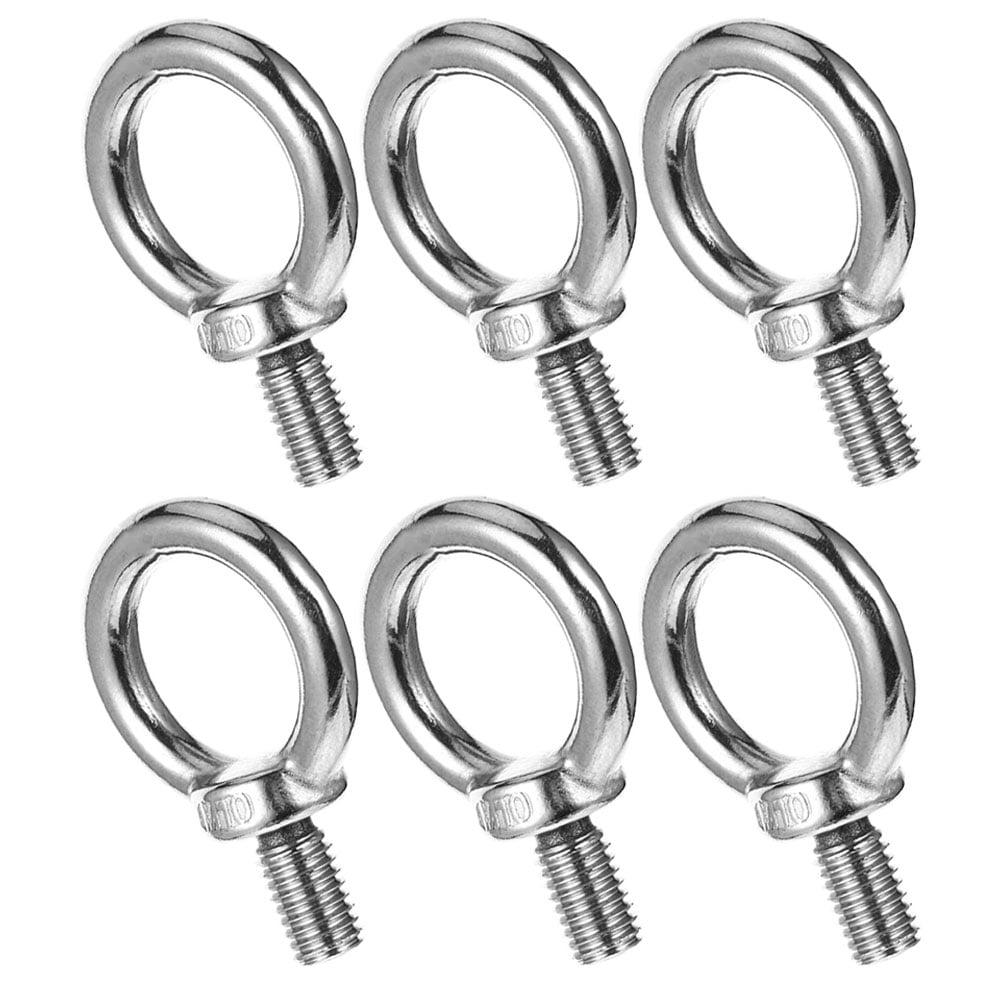 6pcs Lifting Eye Bolt Stainless Steel M10 Threaded Screw Fastener ...