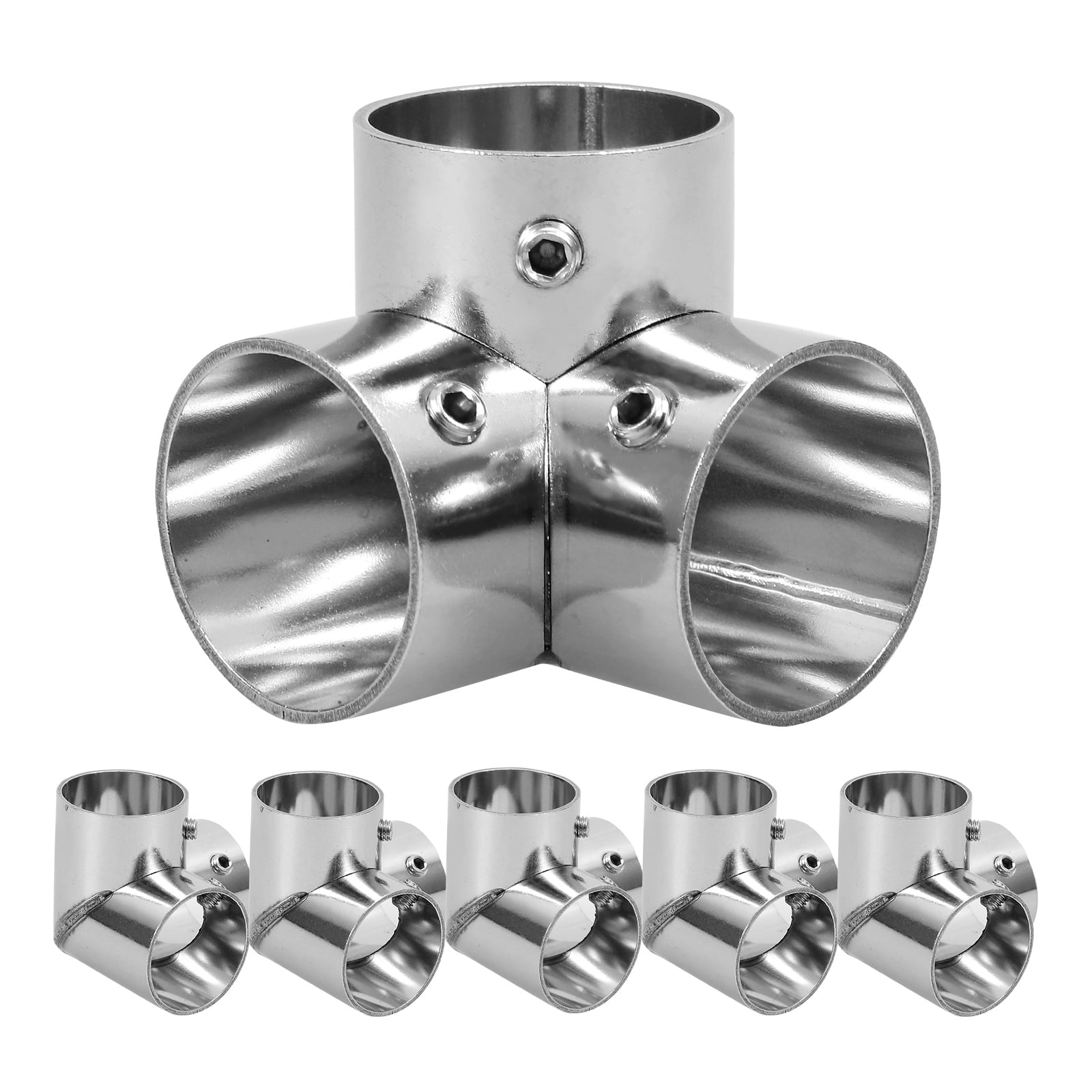 6 Pcs Stainless Steel 3 Way Pipe Clamps for Home Use Easy to Install ...