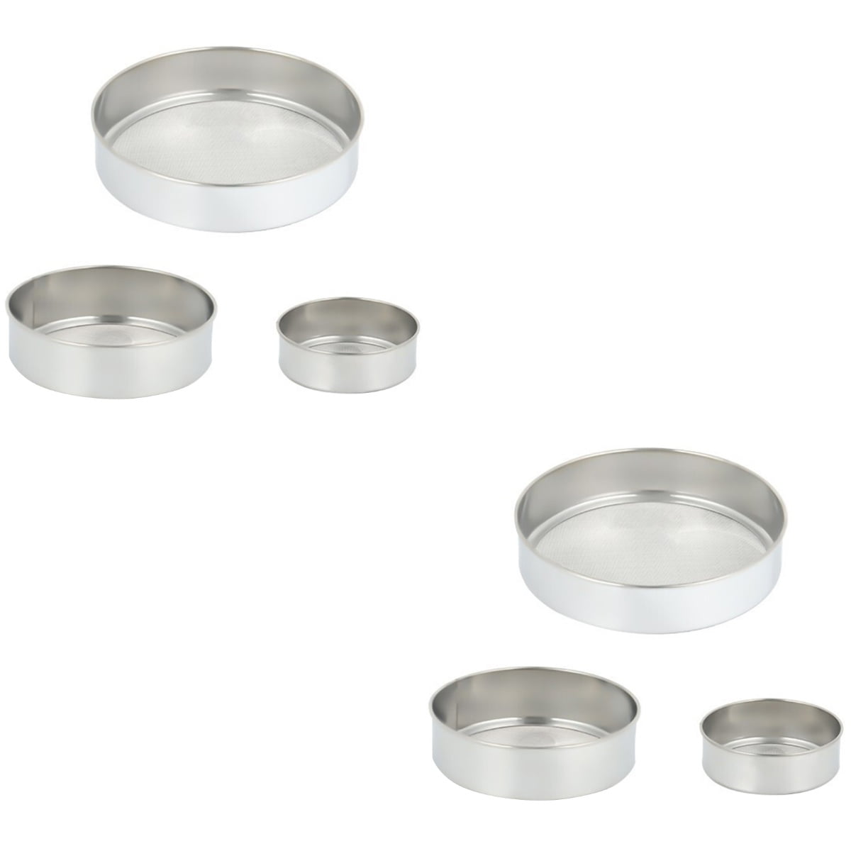 6 Pcs Stainless Steel Flour Sieve Strainer Powder Tool Mesh Small Household Practical Baking ...