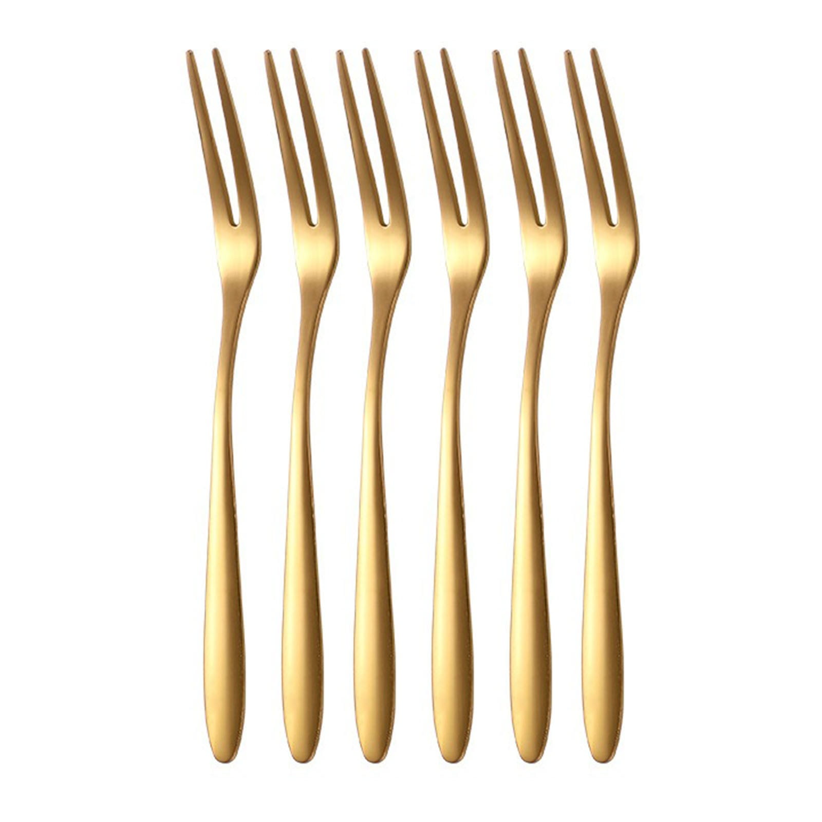 6 Pcs Stainless Steel Fruit Forks Mini Food Pick Cake Desserts Sushi ...