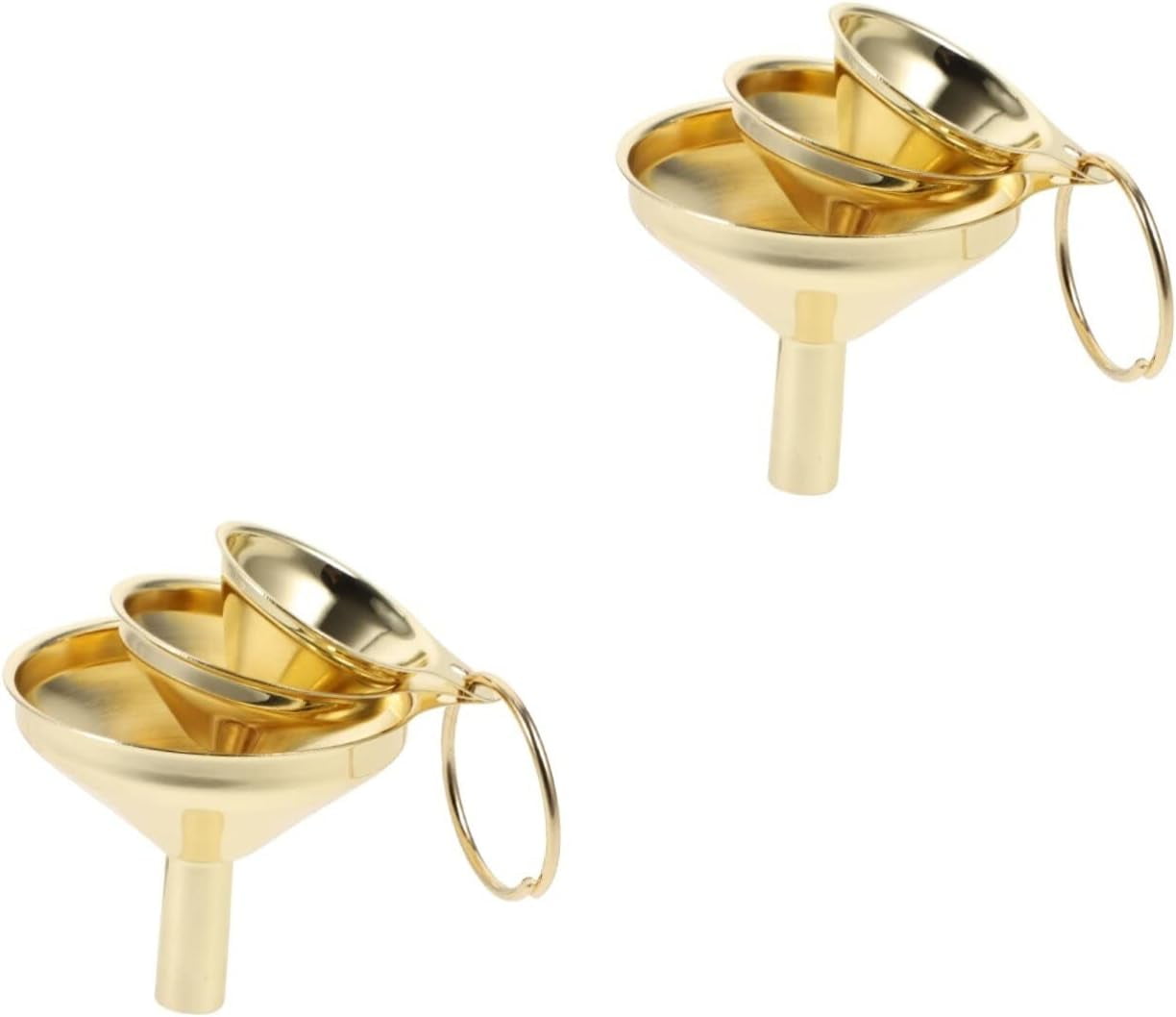 6 Pcs Stainless Steel Funnel Wide-Mouth Filler Nested Funnels with ...