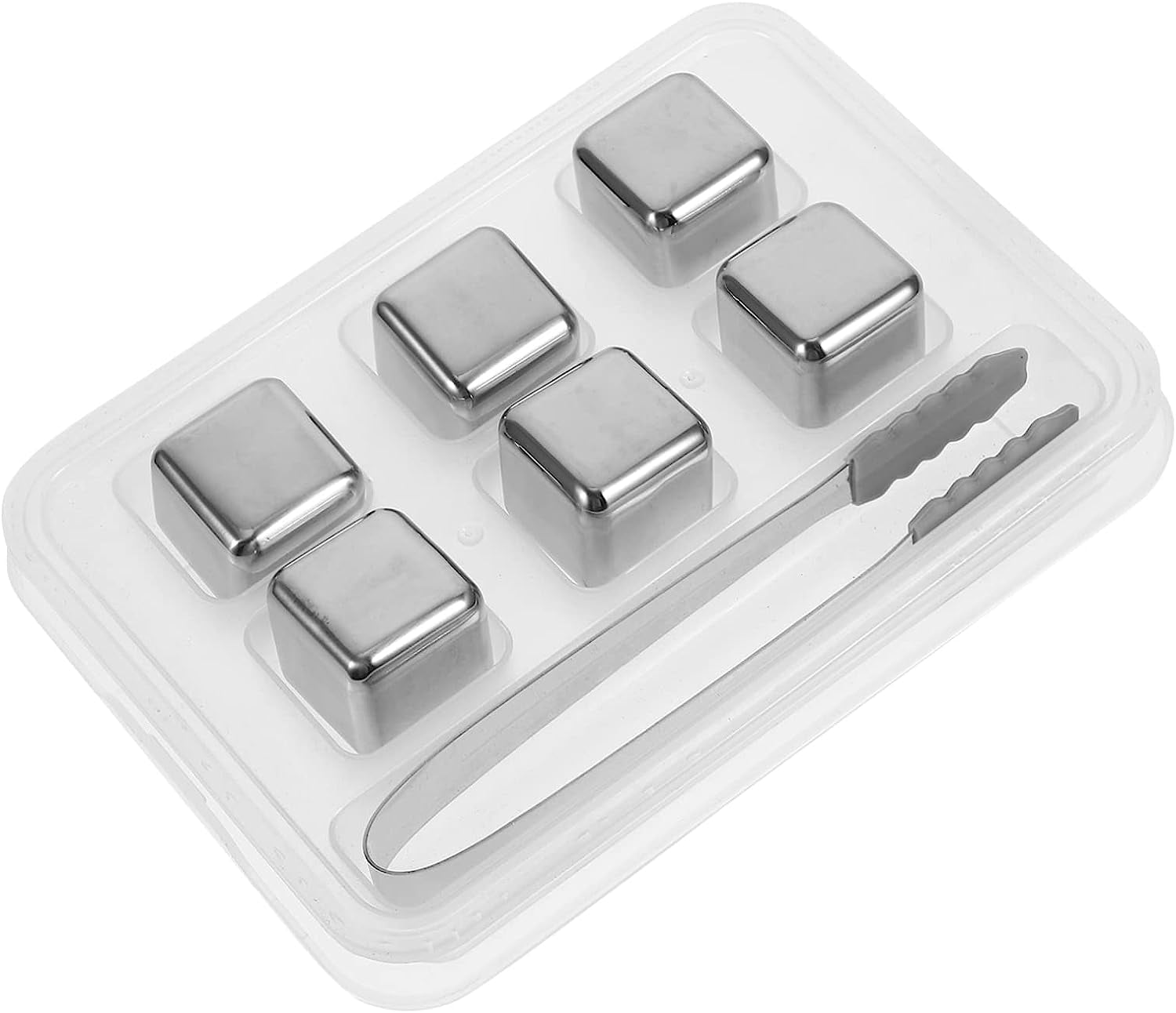 6 Pcs Stainless Steel Ice Cubes Square Tool Household Tools Metal Ice ...