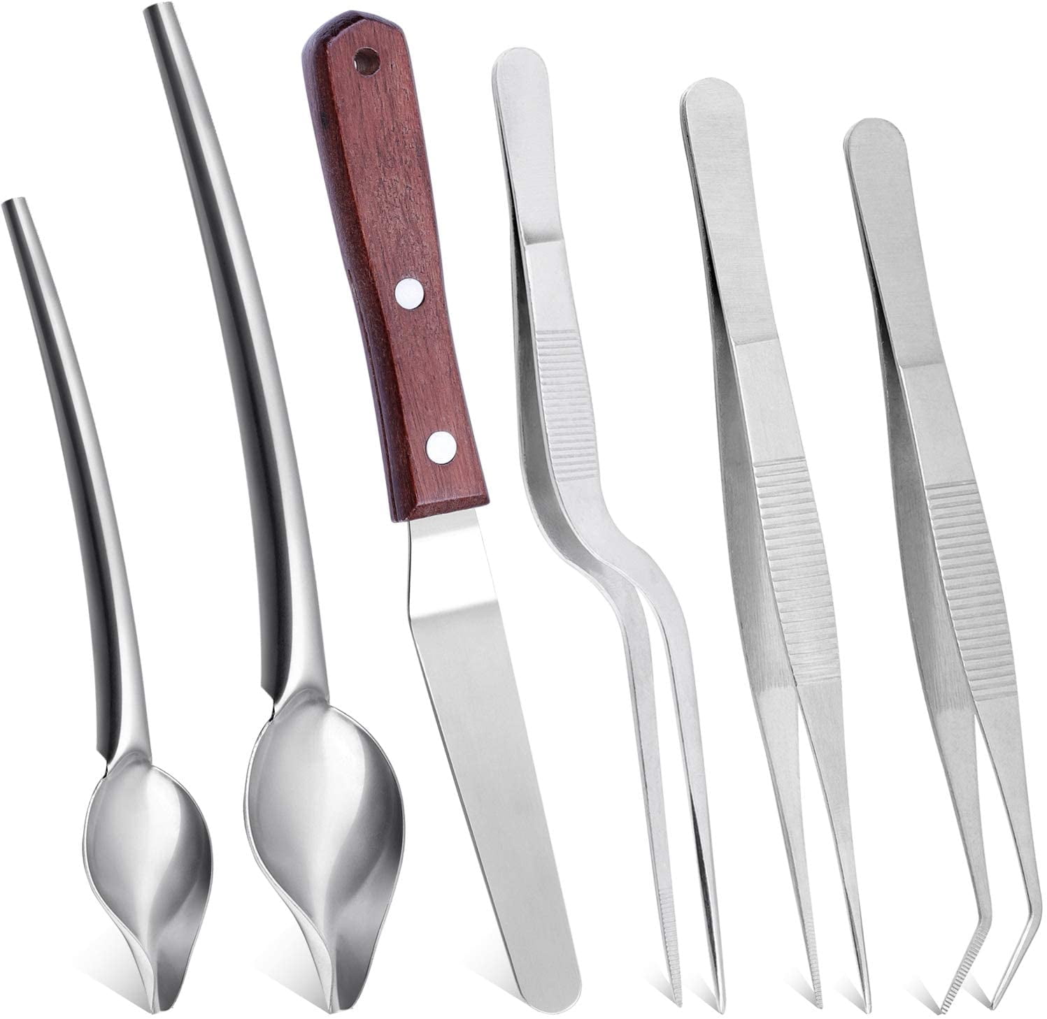 6 Pcs Stainless Steel Kitchen Cooking Tweezers Precision Tongs Drawing ...