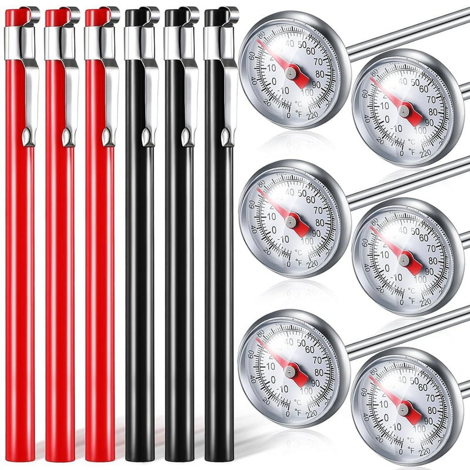 6 Pcs Stainless Steel Kitchen Thermometer with 5 Inch Long Stem 1 Inch ...