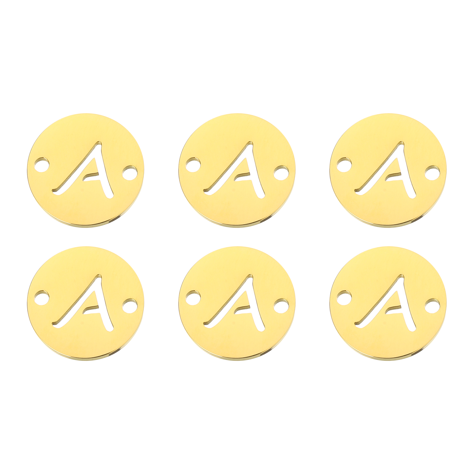 6 Pcs Stainless Steel Letter Charm, Alphabet Pendant Connector for DIY ...