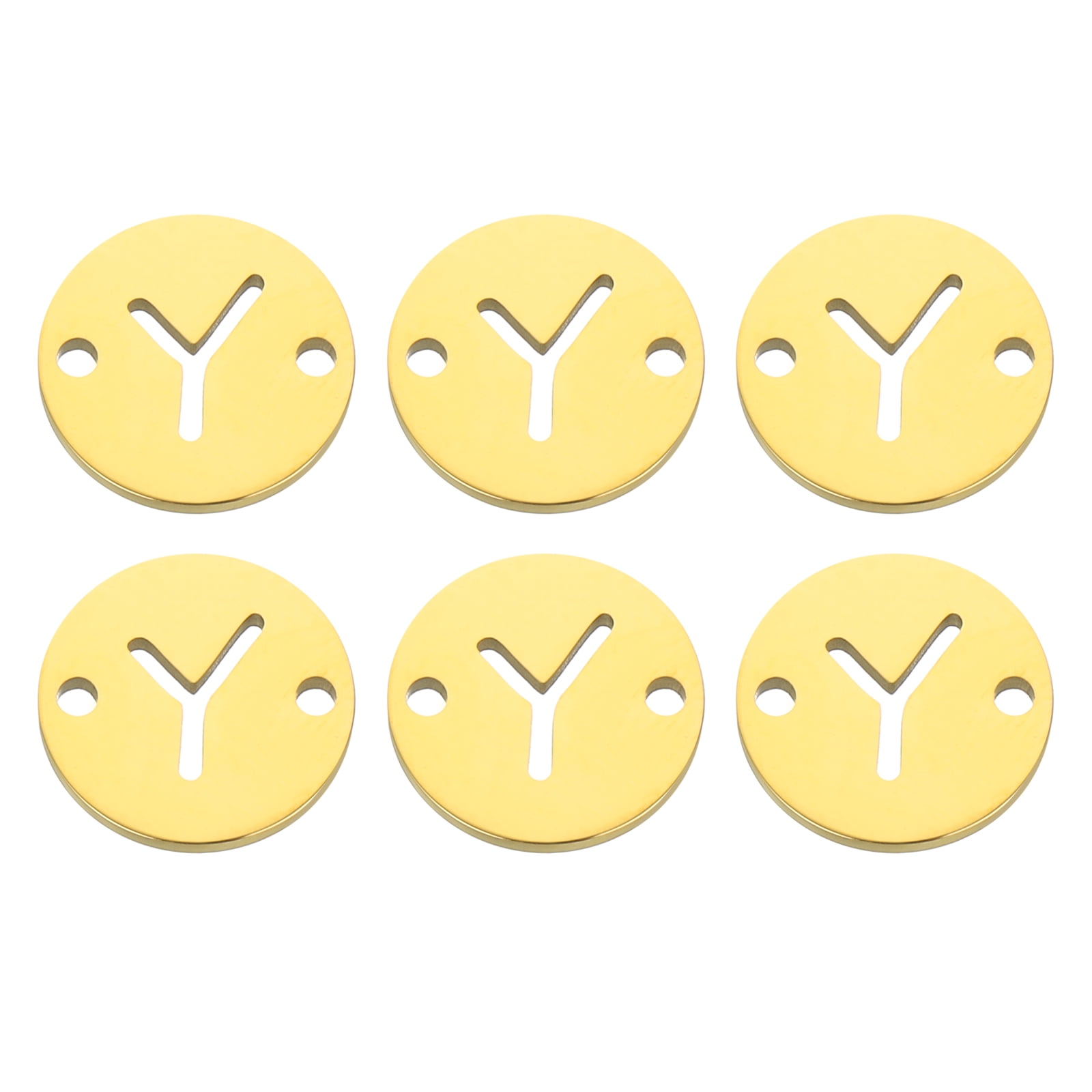 6 Pcs Stainless Steel Letter Charm, Alphabet Pendant Connector for DIY ...