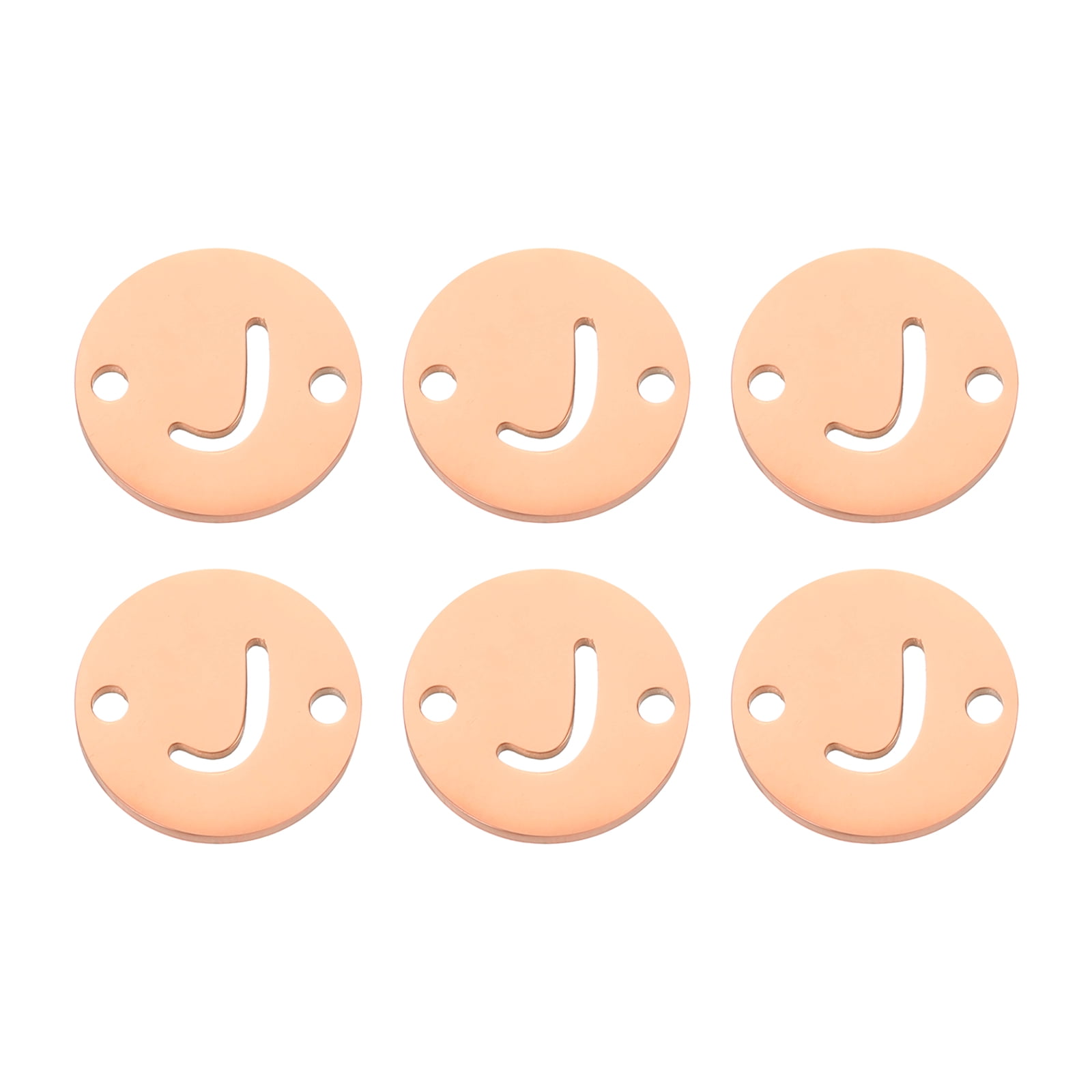 6 Pcs Stainless Steel Letter Charm, Alphabet Pendant Connector for DIY ...
