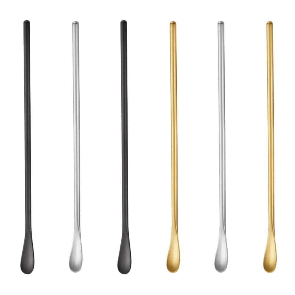 6 Pcs Stainless Steel Mixing Spoon Jelly Beverages Polished Spoons ...