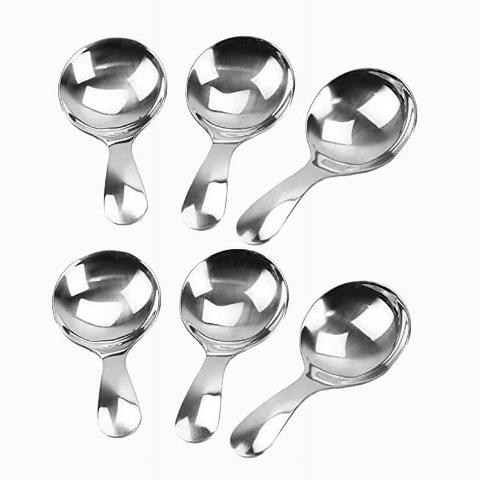 6 Pcs Stainless Steel Short Handle Spoons Mini Salt Spoons Condiments ...