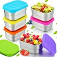 6 Pcs Stainless Steel Snack Containers for Kids, 8 oz Lunch Containers ...