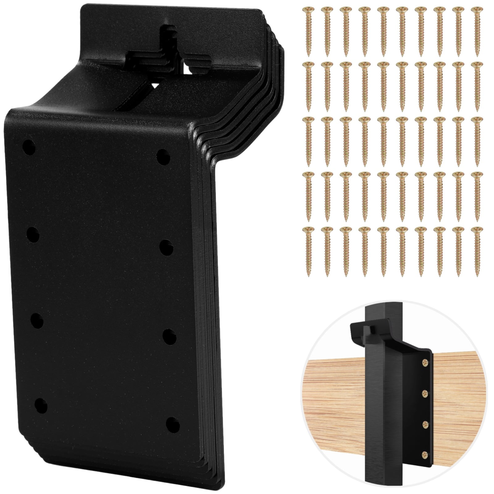 6 Pcs Stainless Steel T Post Bracket with 50 Screws, T-Post Mounting ...