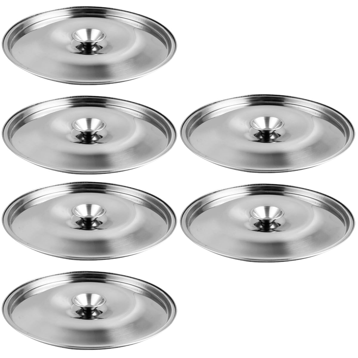 6 Pcs Stainless Steel Taste Cup Lid Lids Metal Pot Replacement Cookware ...