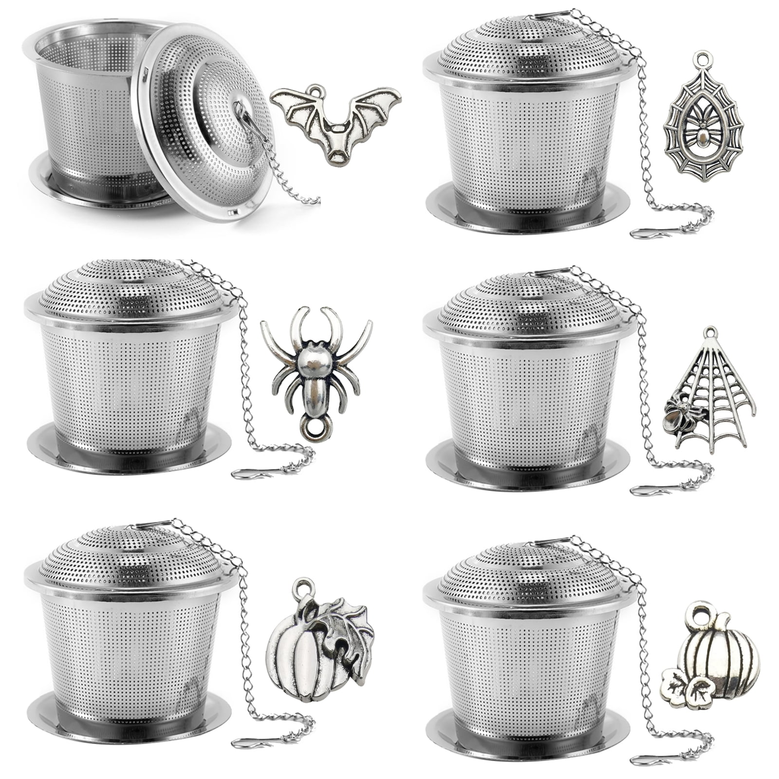 6 Pcs Stainless Steel Tea Infusers for Loose Leaf Tea, Fine Mesh Tea ...