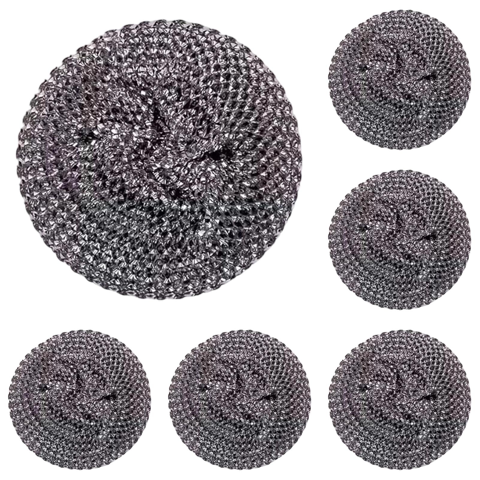 6 Pcs Steel Wool Scrubber, Flexible Steel Wool, Steel Wool Pads for ...