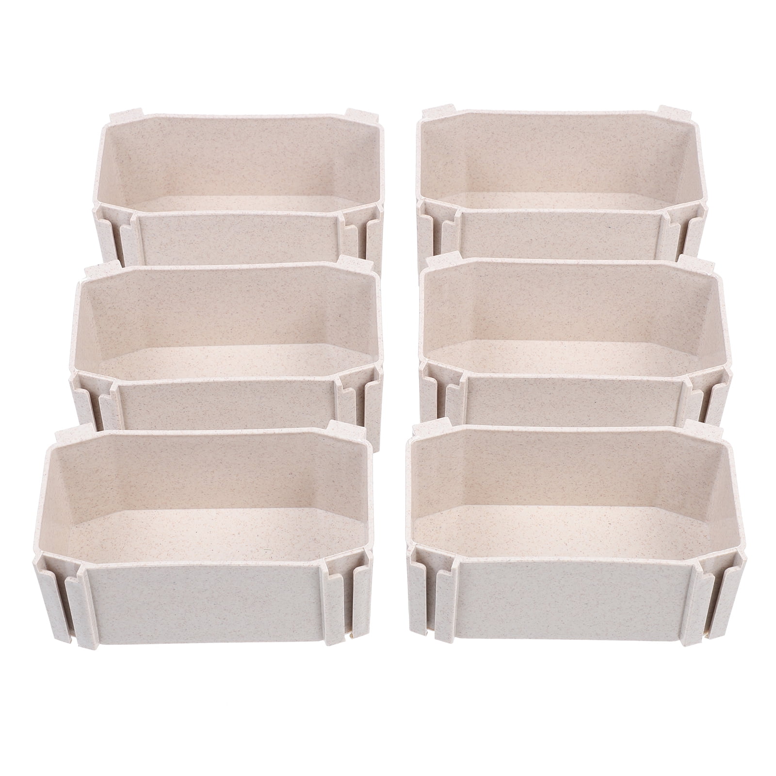 6 Pcs Storage Box Divided Closet Organizer Dresser Drawers Plastic ...