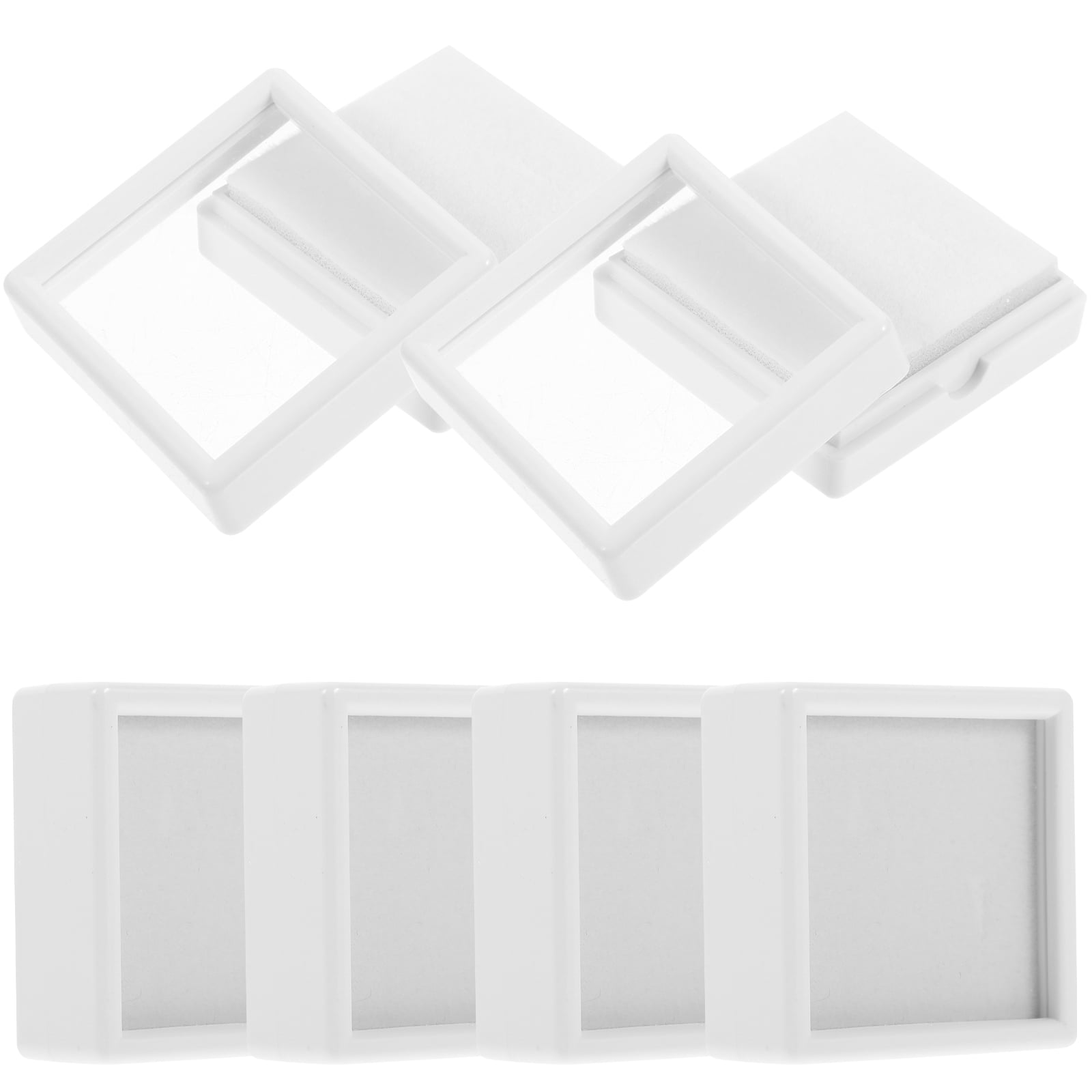 RUNROTOO Stone Storage Box Gemstone Display Case Sponge 6Pcs 1.97x1 ...