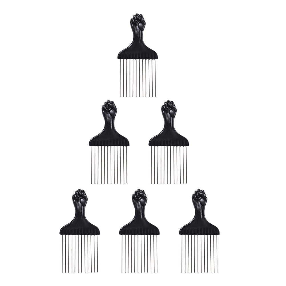 6 Pcs Styling Comb for Men Lift Hair Pick Afro Combs Steel Needle Braid ...