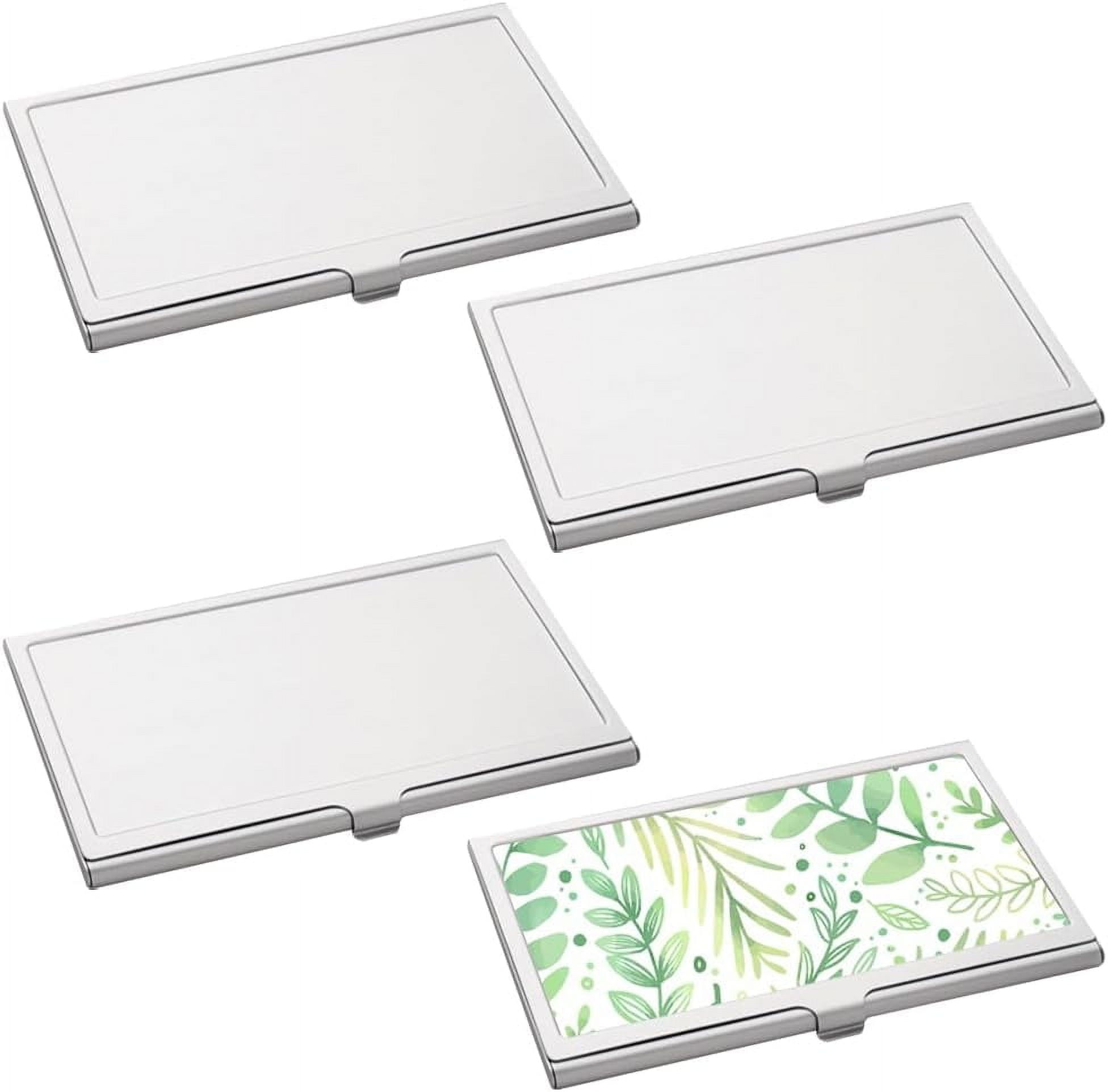 6 Pcs Sublimation Blank Business Card Holder Metal Organizer Card Case ...