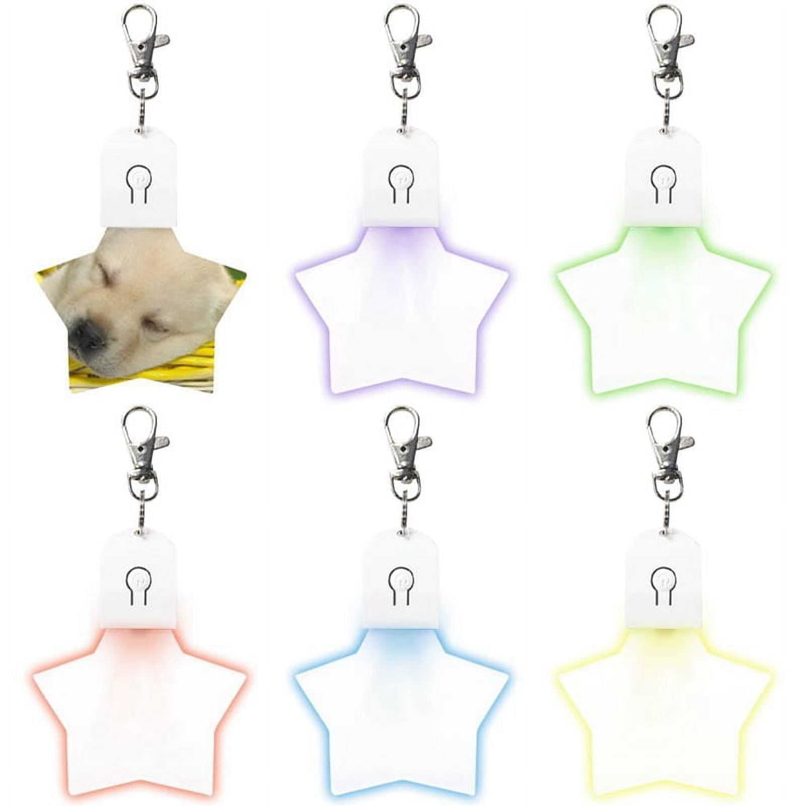 6 Pcs Sublimation Blank Keychains Heat Transfer Printing LED Acrylic ...