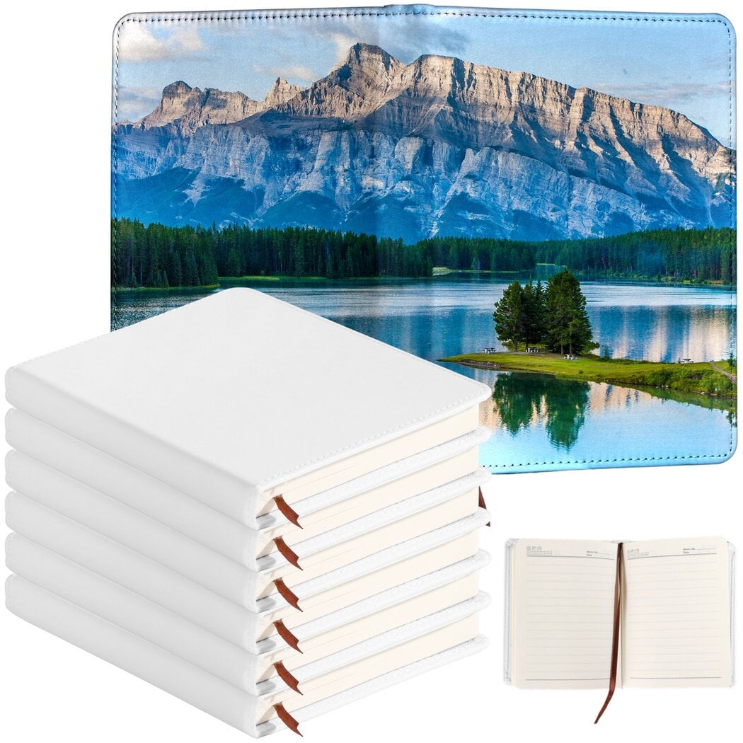 6 Pcs Sublimation Journal Blank Notebooks, Hardcover PU Notebooks, A6 ...