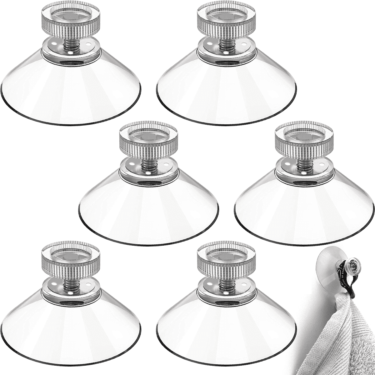 6 Pcs Suction Cup Plastic Suction Pads 40 mm Clear PVC Sucker Pads ...