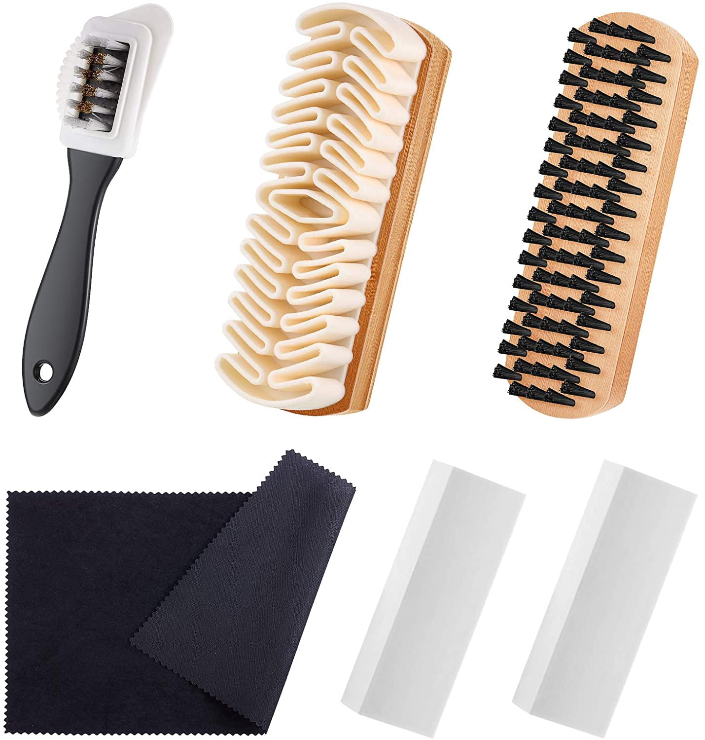 6 Pcs Suede and Nubuck Brush Kit and Eraser Set for Cleaning Shoes ...