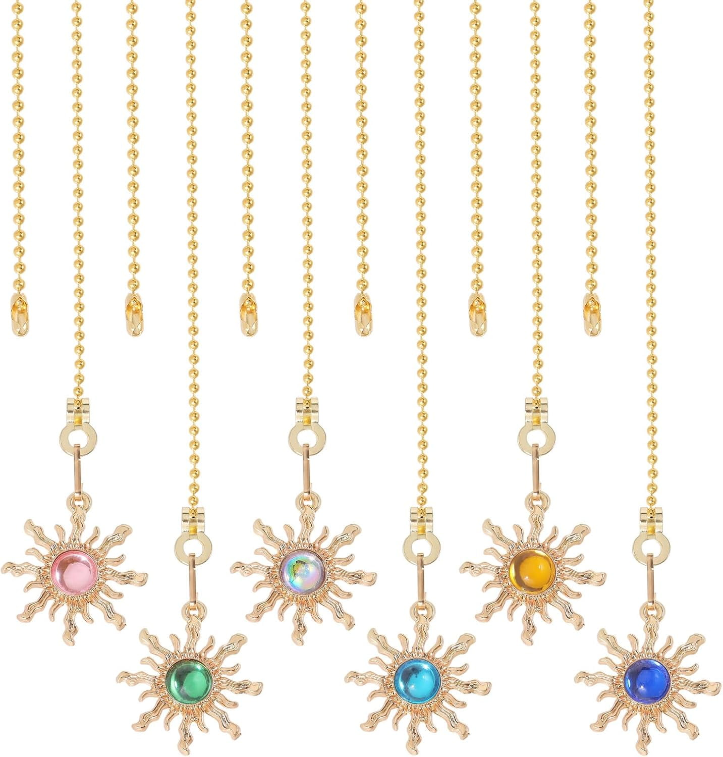 6 Pcs Sun Ceiling Fan Pull Chain Alloy Resin Ceiling Fan Extension ...