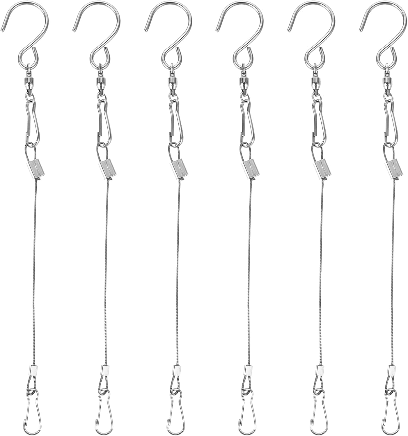 6 Pcs Swivel Hooks Clips for Wind Spinners with 10'' Extended Rope ...