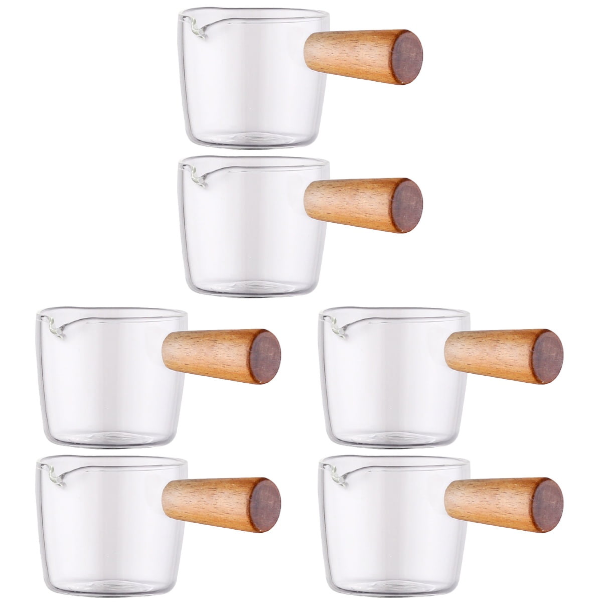 6 Pcs Syrup Pitcher Glass Milk Pitcher Glass Coffee Latte Art Cup Syrup ...