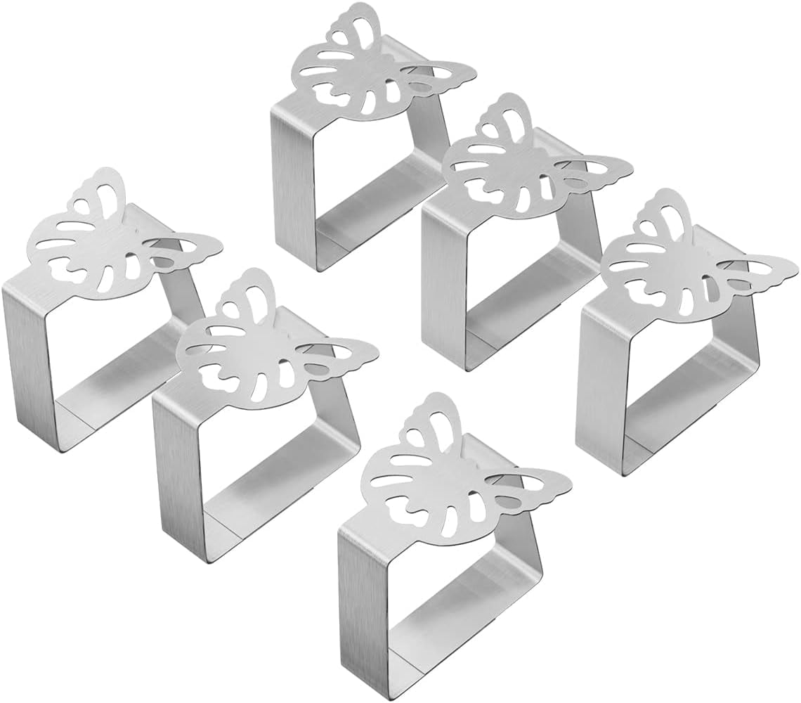 6 Pcs Tablecloth Clips Butterfly Clasps Stainless Steel Table Cloth ...