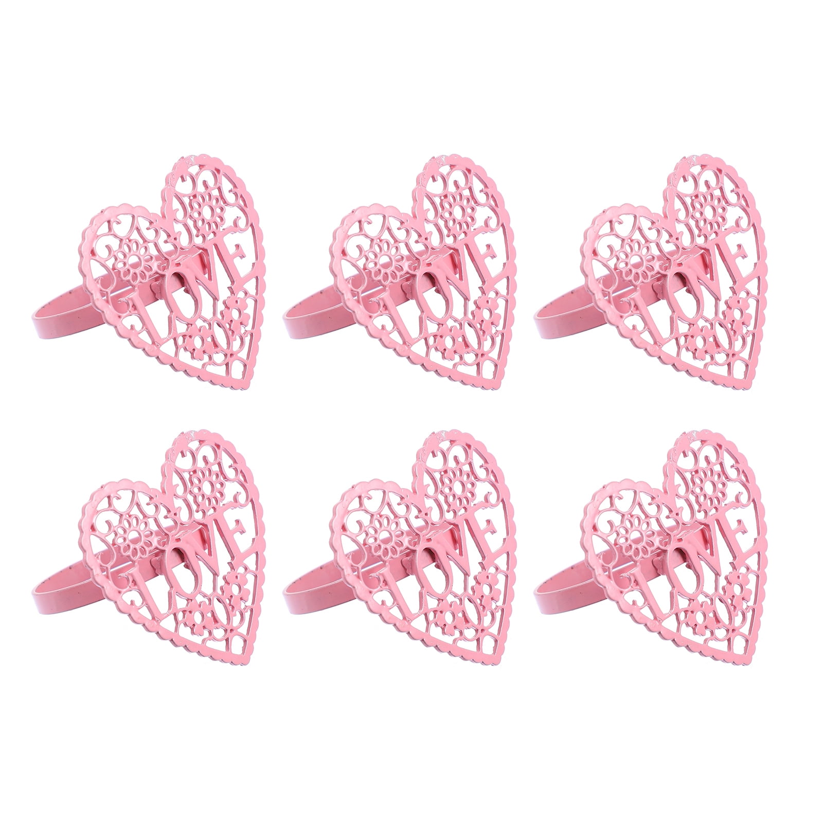 6 Pcs Tassel Decor Napkin Buckle Delicate Napkin Rings 5X5X5cm Pink ...