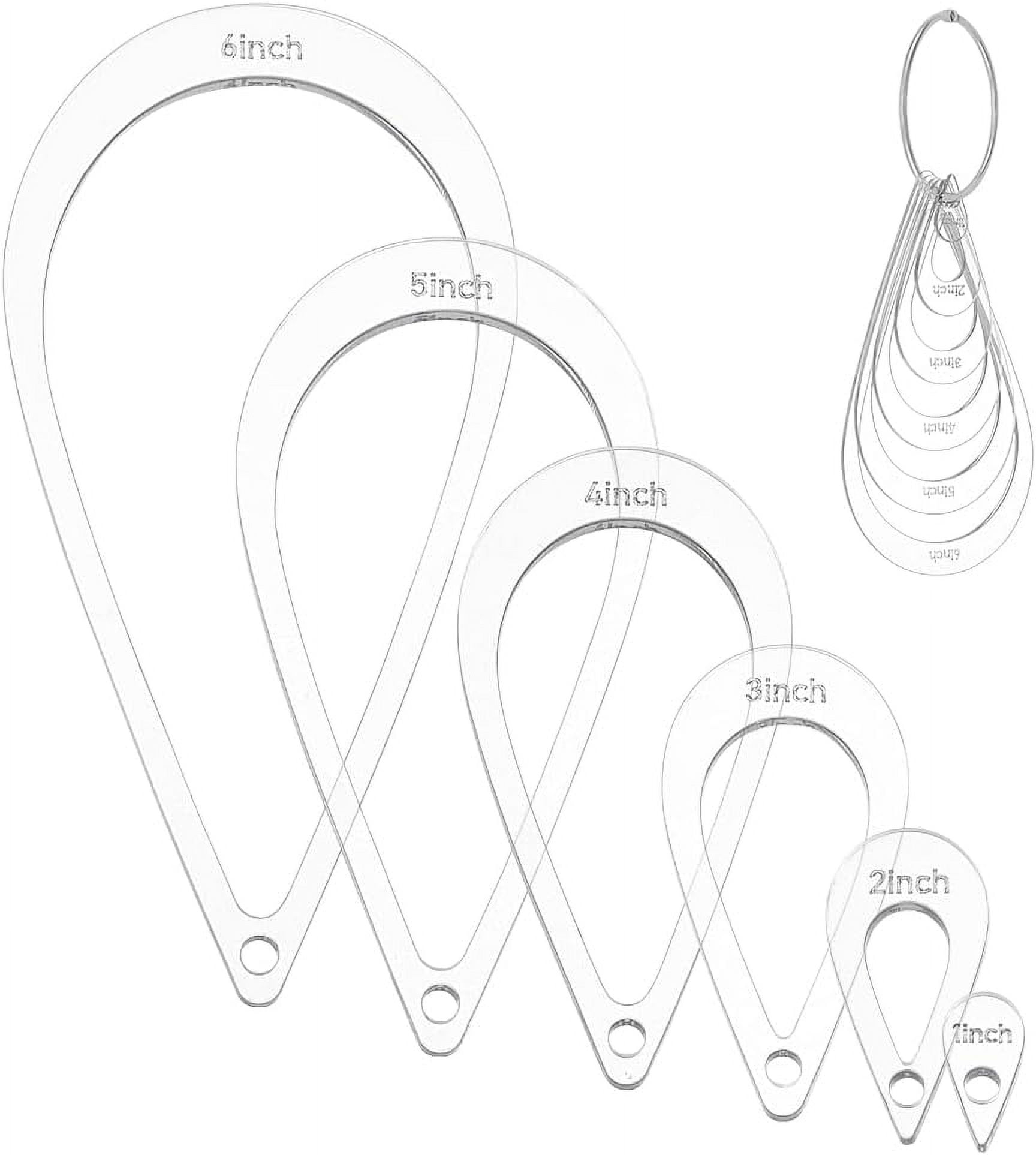 6 Pcs Teardrop Quilting Acrylic Template 6 Sizes Quilting Templates ...