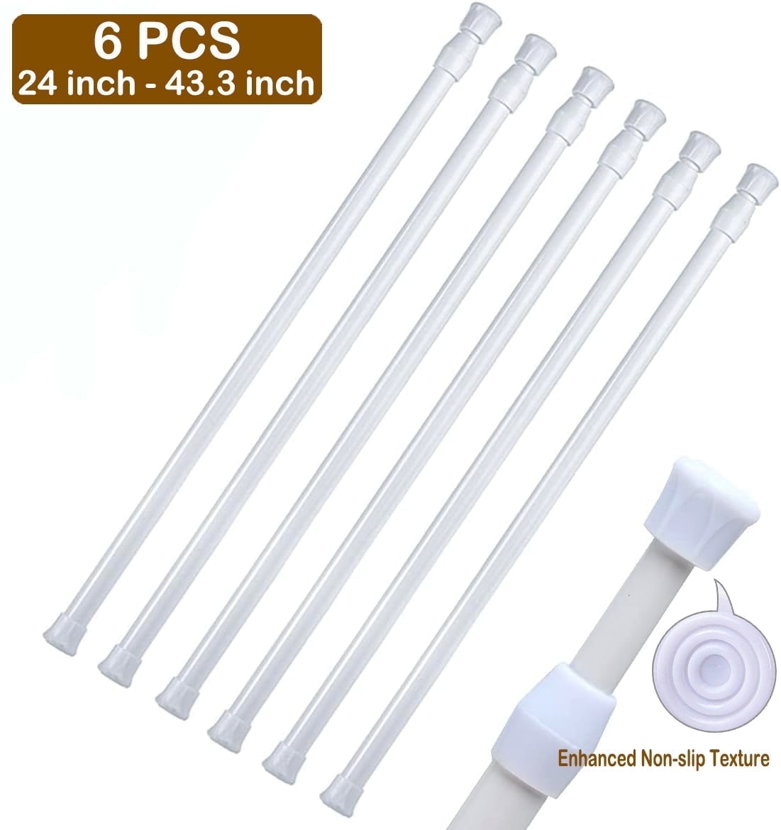 6 Pcs Tension Rods for Windows ,SONQUEEN Tension Curtain Rods No ...