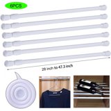 Dinosam 6 Pcs Adjustable Shower Rod, 28-48 inch Extendable Tension Rod ...