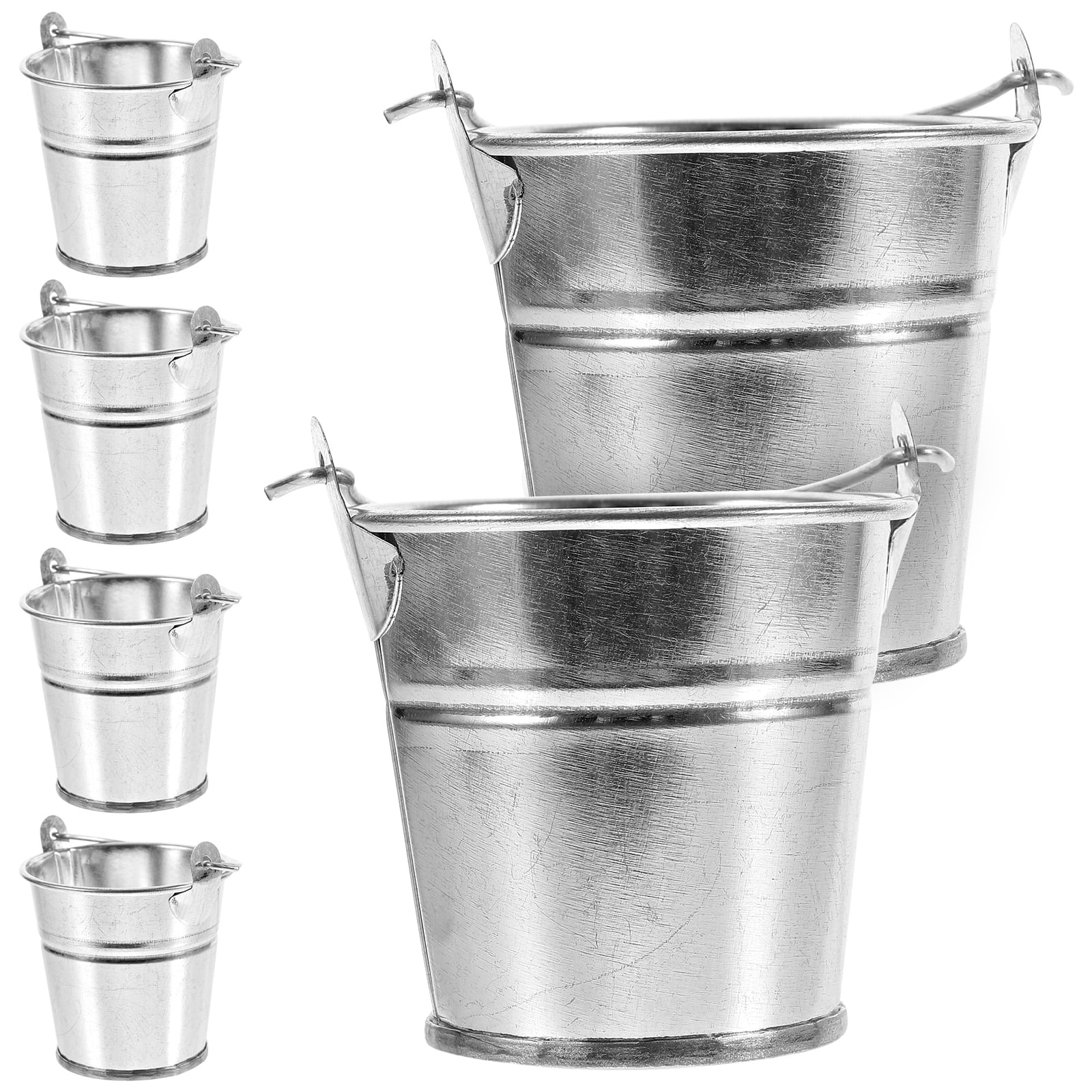 6 Pcs The Gift Mini Buckets Toy Plant Pots Miniature Ornament Iron ...