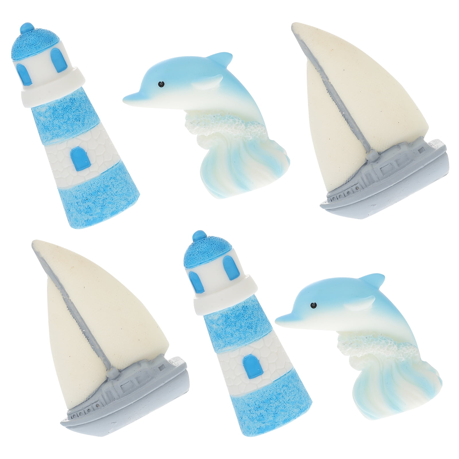 Clispeed Beach Decor Ornaments Resin Assorted Color 6Pcs 1.3x1.2x2.2in ...