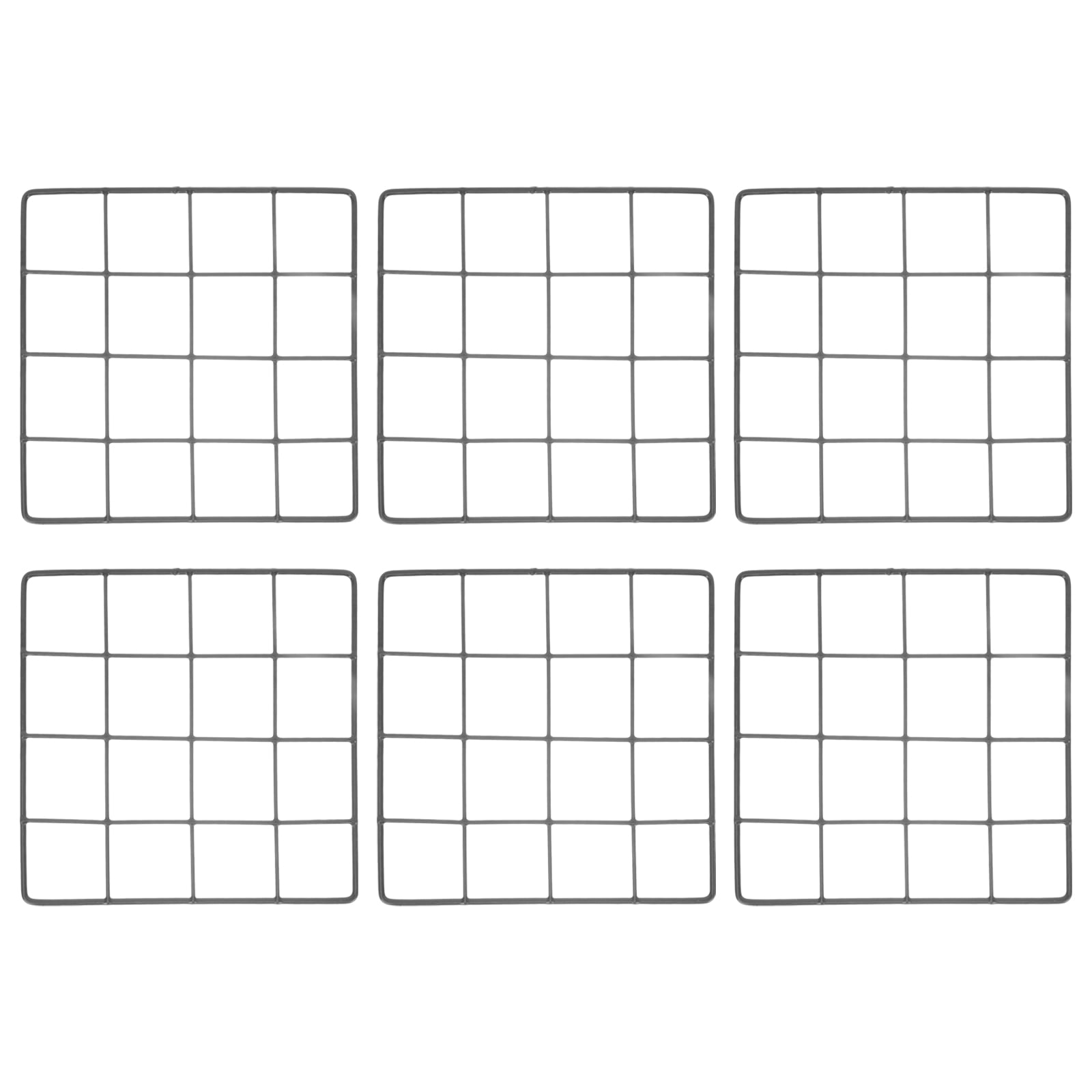 6 Pieces Black Iron Photo Wall Hanging Grid for Storage Display ...