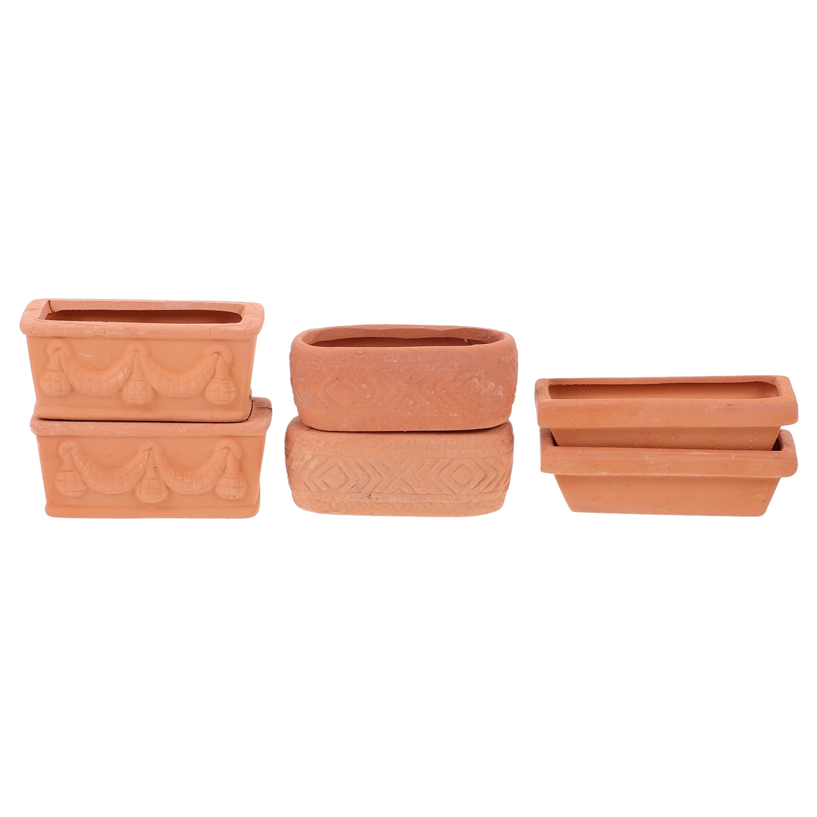 6 Pcs Thumb Basin Mini Design Flowerpots Ceramic Succulent Planters ...