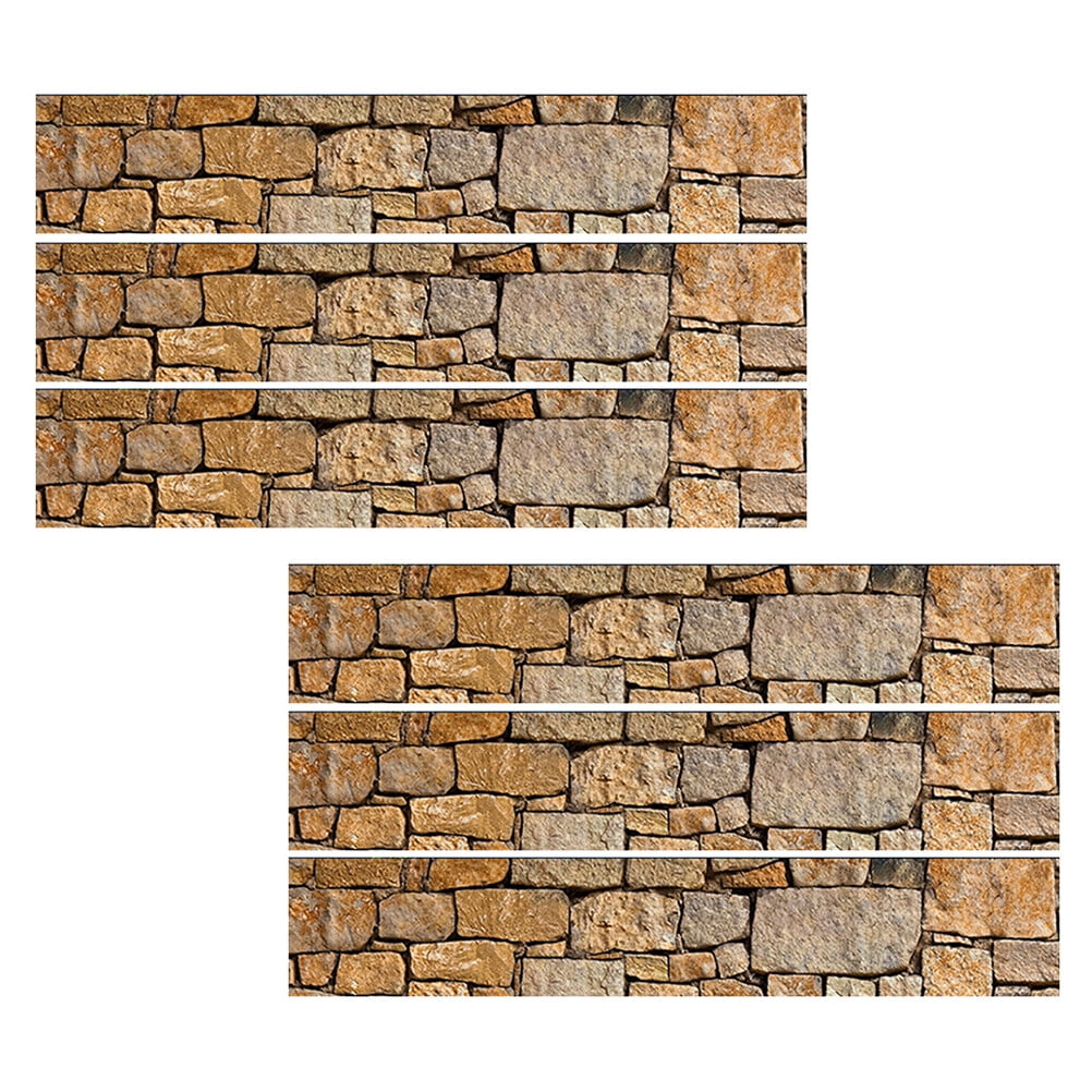 6 Pcs Tiles Wall Decals Stone Stairs Sticker PVC Stickers Waterproof ...