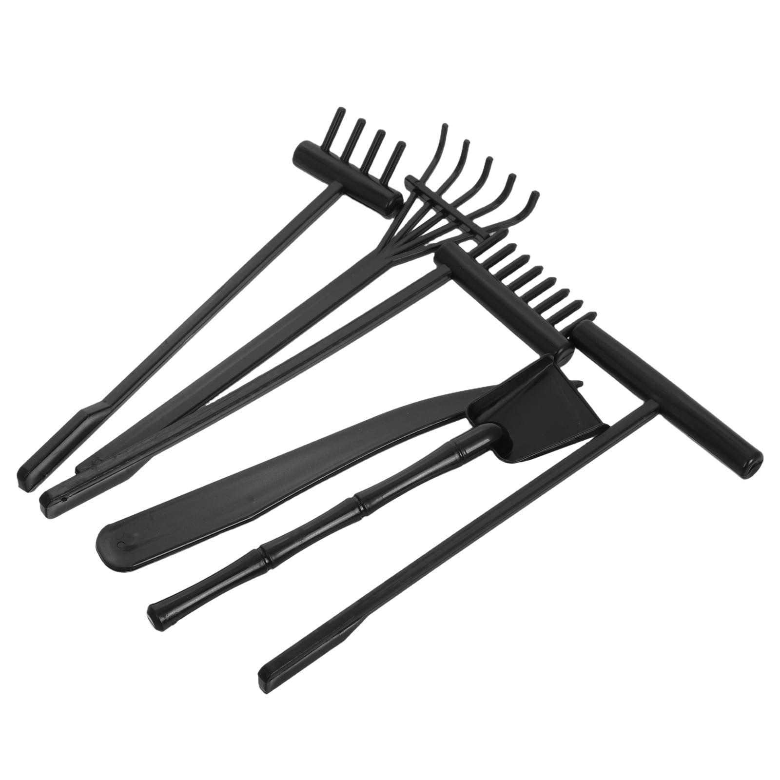 6 Pcs Tine Desktop Rake Mini Garden Sandbox Racking Office Black ...