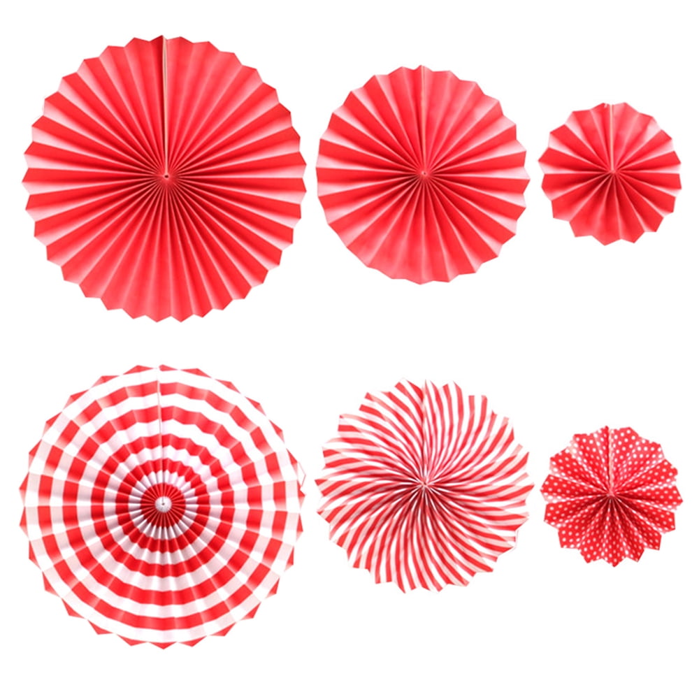 6 Pcs Tissue Paper Hanging Fans Party Decoration Set,for Birthday Baby ...