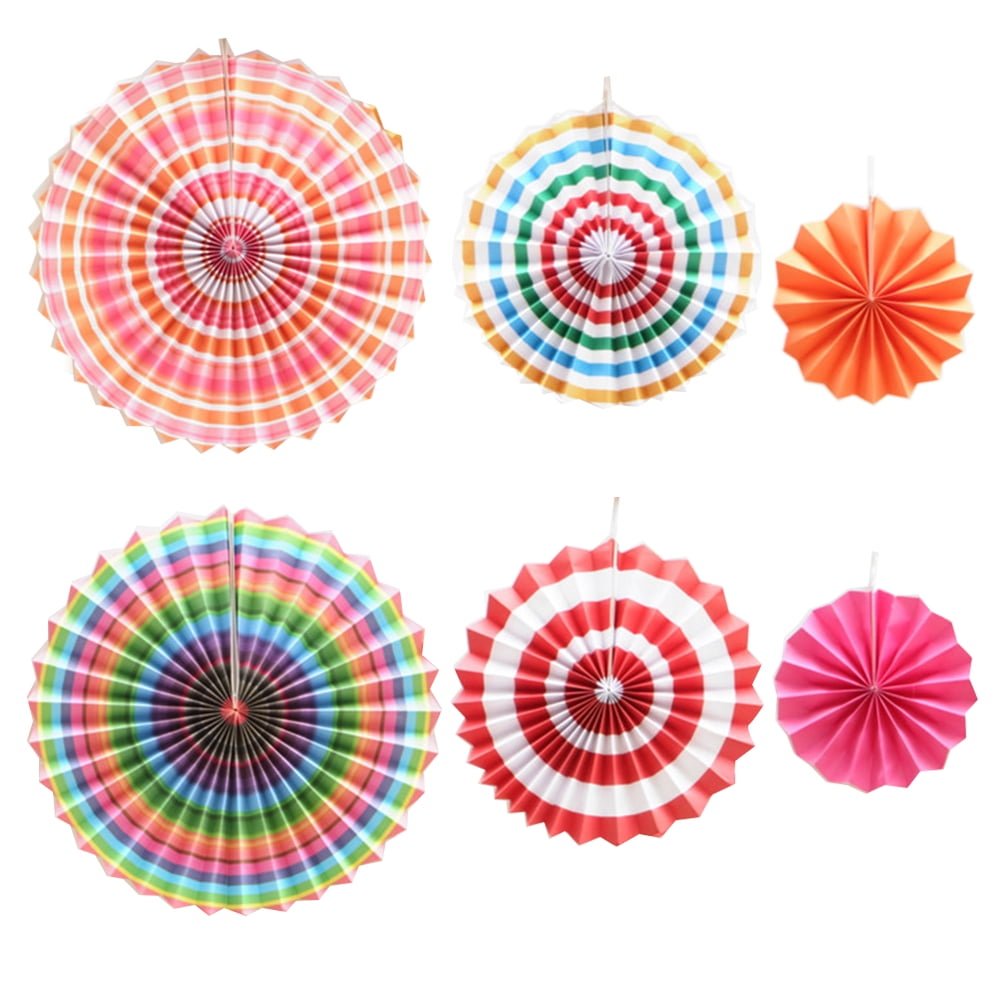 6 Pcs Tissue Paper Hanging Fans Party Decoration Set,for Birthday Baby ...