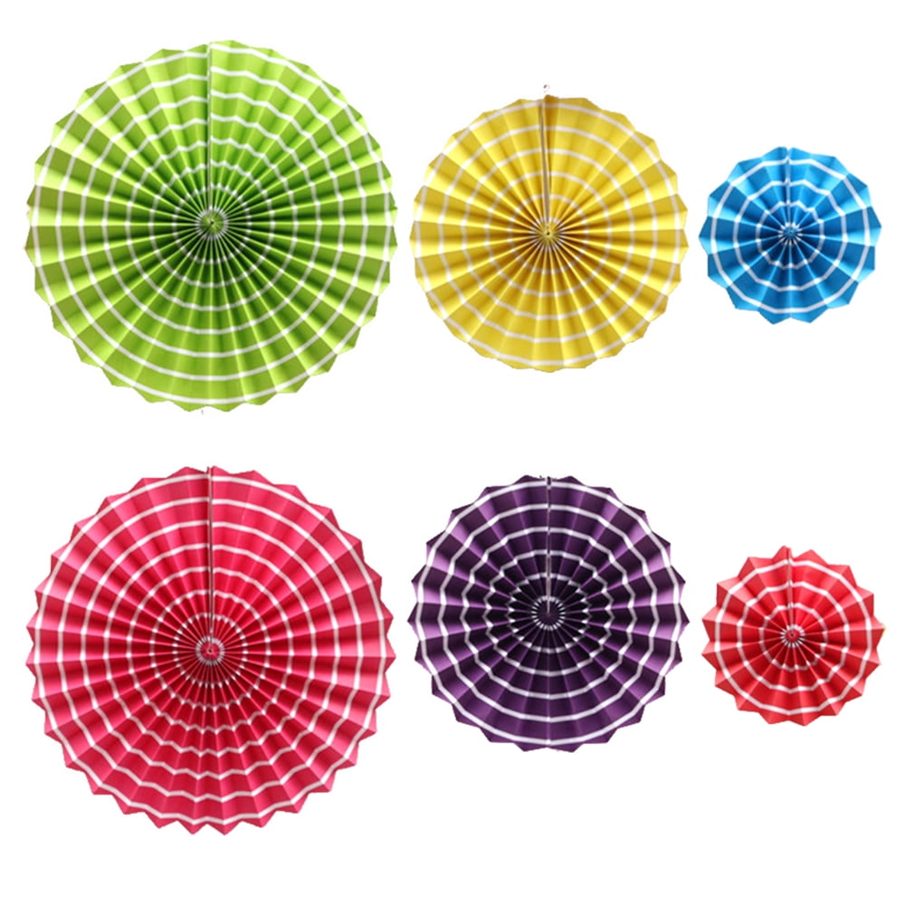 6 Pcs Tissue Paper Hanging Fans Party Decoration Set,for Birthday Baby ...