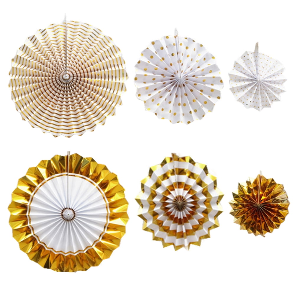 6 Pcs Tissue Paper Hanging Fans Party Decoration Set,for Birthday Baby ...